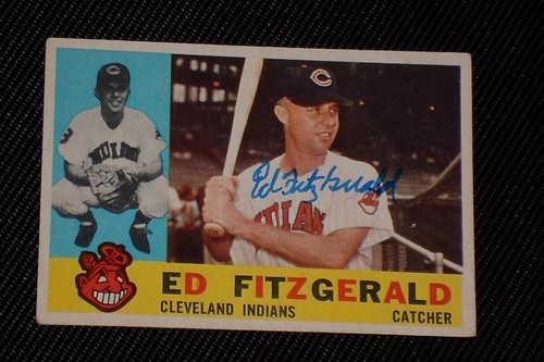 ED FITZGERALD 1960 TOPPS SIGNED AUTOGRAPHED CARD #423 CLEVELAND INDIANS ...