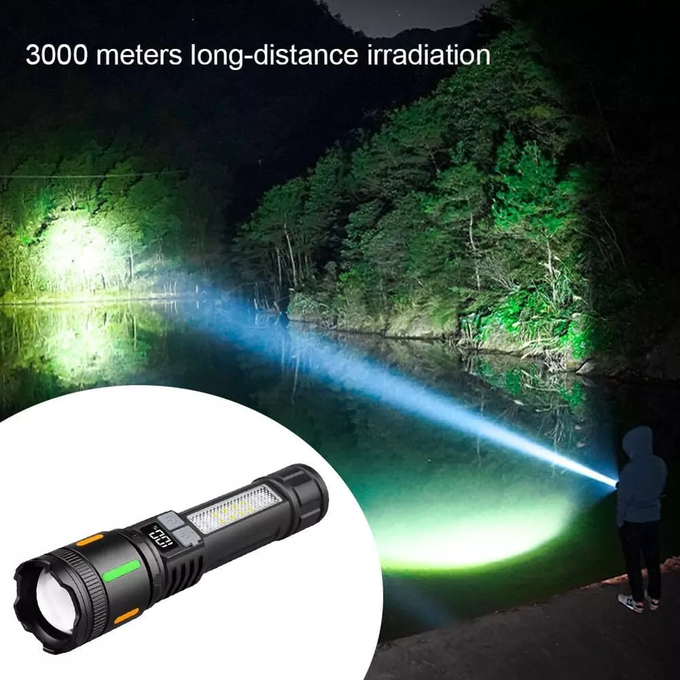 99000000 Lumens Super Bright LED Tactical Flashlight 2 x Rechargeable ...