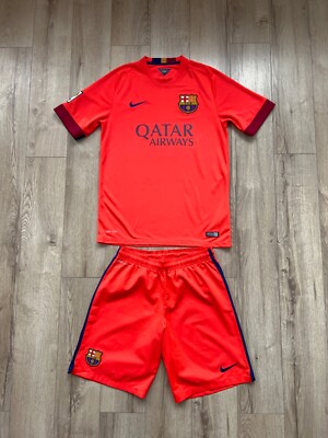 Mens Nike FC Barcelona FCB 2014 2015 Away Football Soccer Kit Set ...