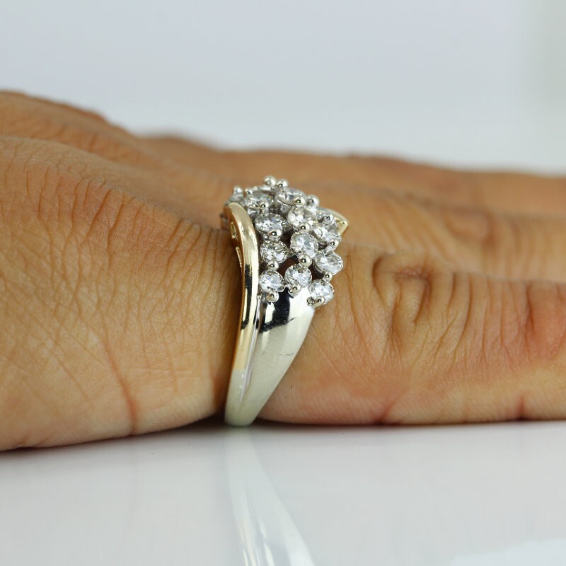 14k Yellow Gold 21-Diamond Ring | eBay