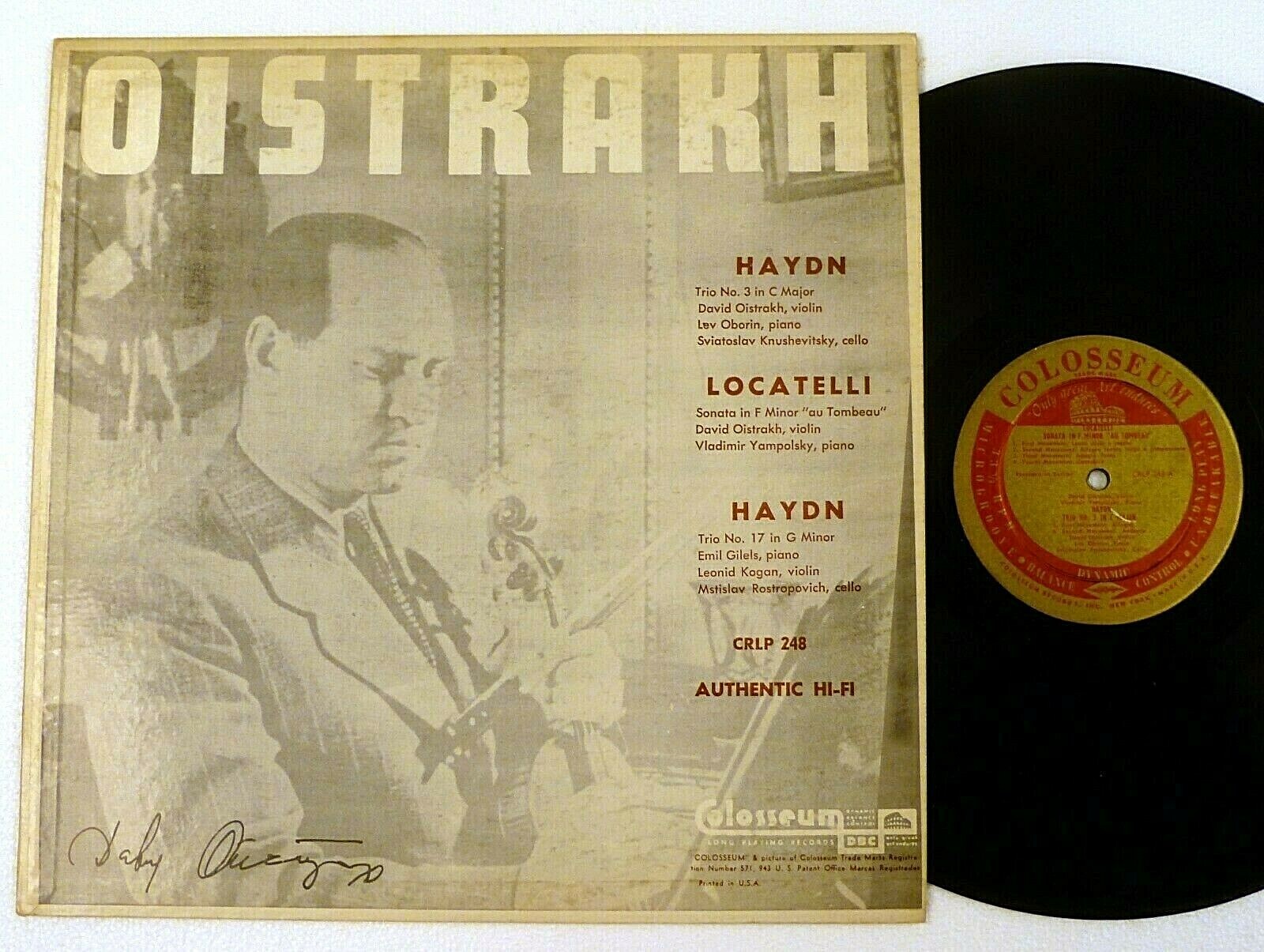 DAVID OISTRAKH Haydn Locatelli 1956 LP Gilels Rostropovich Kogan LH 905 ...