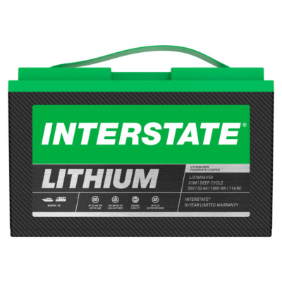 Interstate Batteries 36V 50Ah Group 31M Lithium Marine/RV Deep Cycle ...