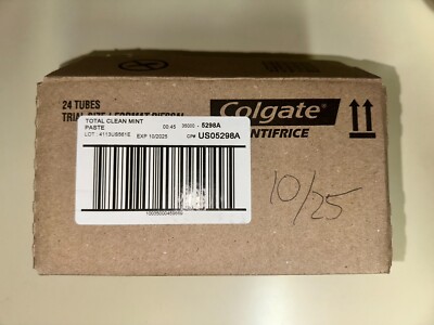 24 PACK Colgate Total Toothpaste CLEAN MINT Travel Size 0.88 oz EXP 10/ ...