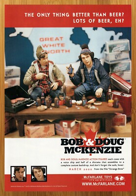 2000 McFarlane Toys Bob & Doug McKenzie Strange Brew Figures Print Ad ...