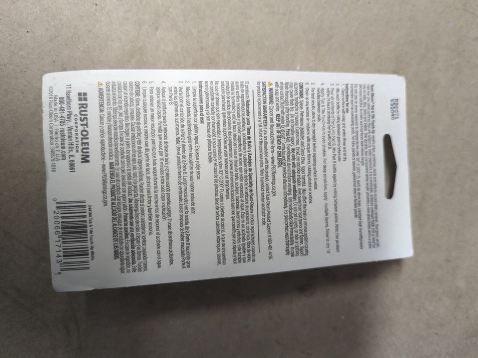 Rust Oleum 244166 Specialty Kit Tub and Tile Touch Up, White | eBay