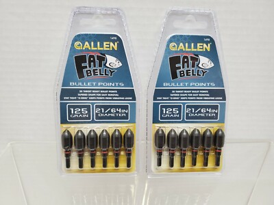 2-Allen Fat Belly Bullet Points 21/64 Stay-Tight Point 125-Grain 6-Pack ...