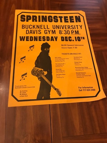 POSTER SPRINGSTEEN BUCKNELL UNIVERSITY DAVIS GYM | eBay