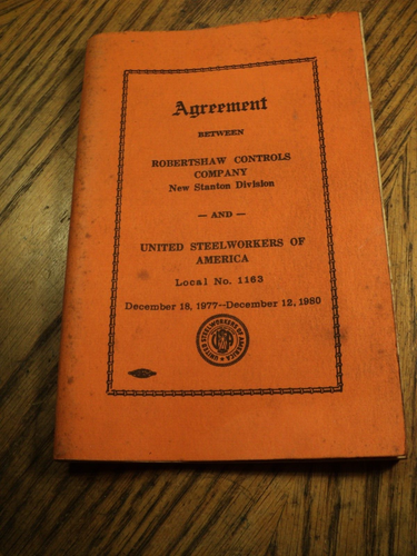 Vintage Agreement Robertshaw Controls Co & United Steelworkers of ...