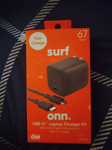 Onn Surf USB-C Laptop Charger w/ Power Delivery- 65W 12W 100122522 for ...