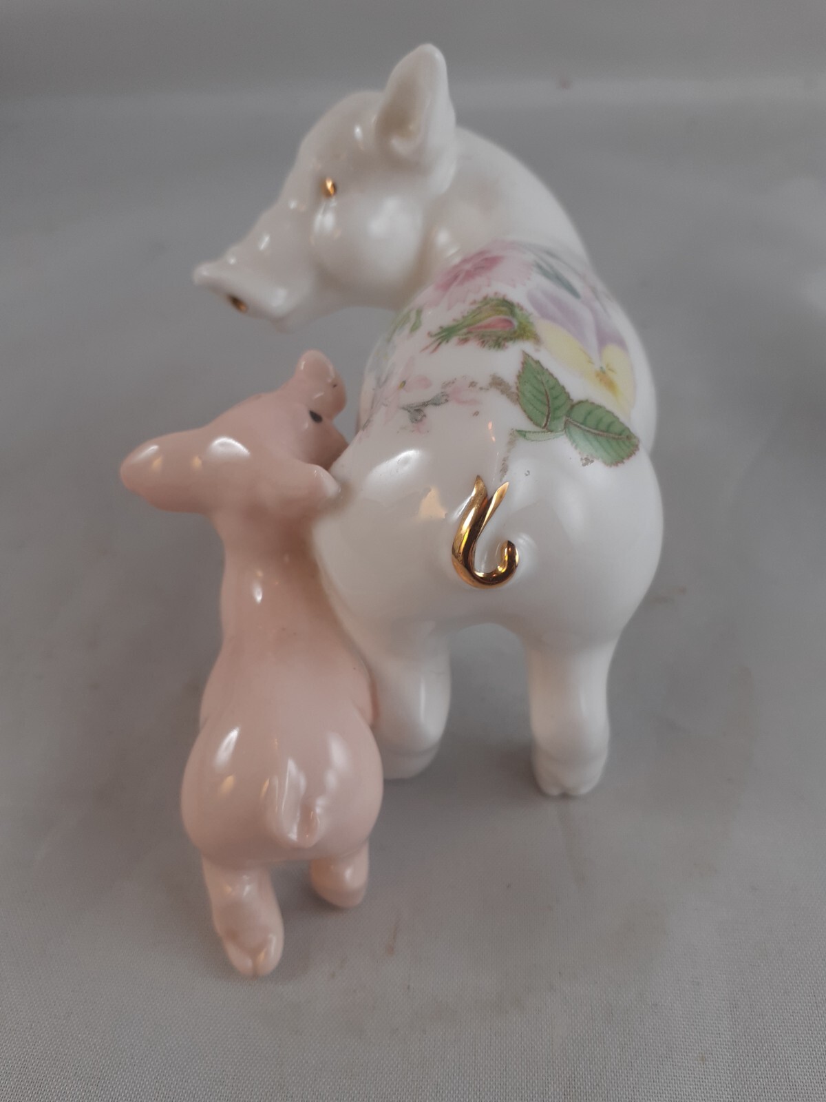 Aynsley Wild Tudor Pig & Piglet Ornament Fine Bone China Vintage ...