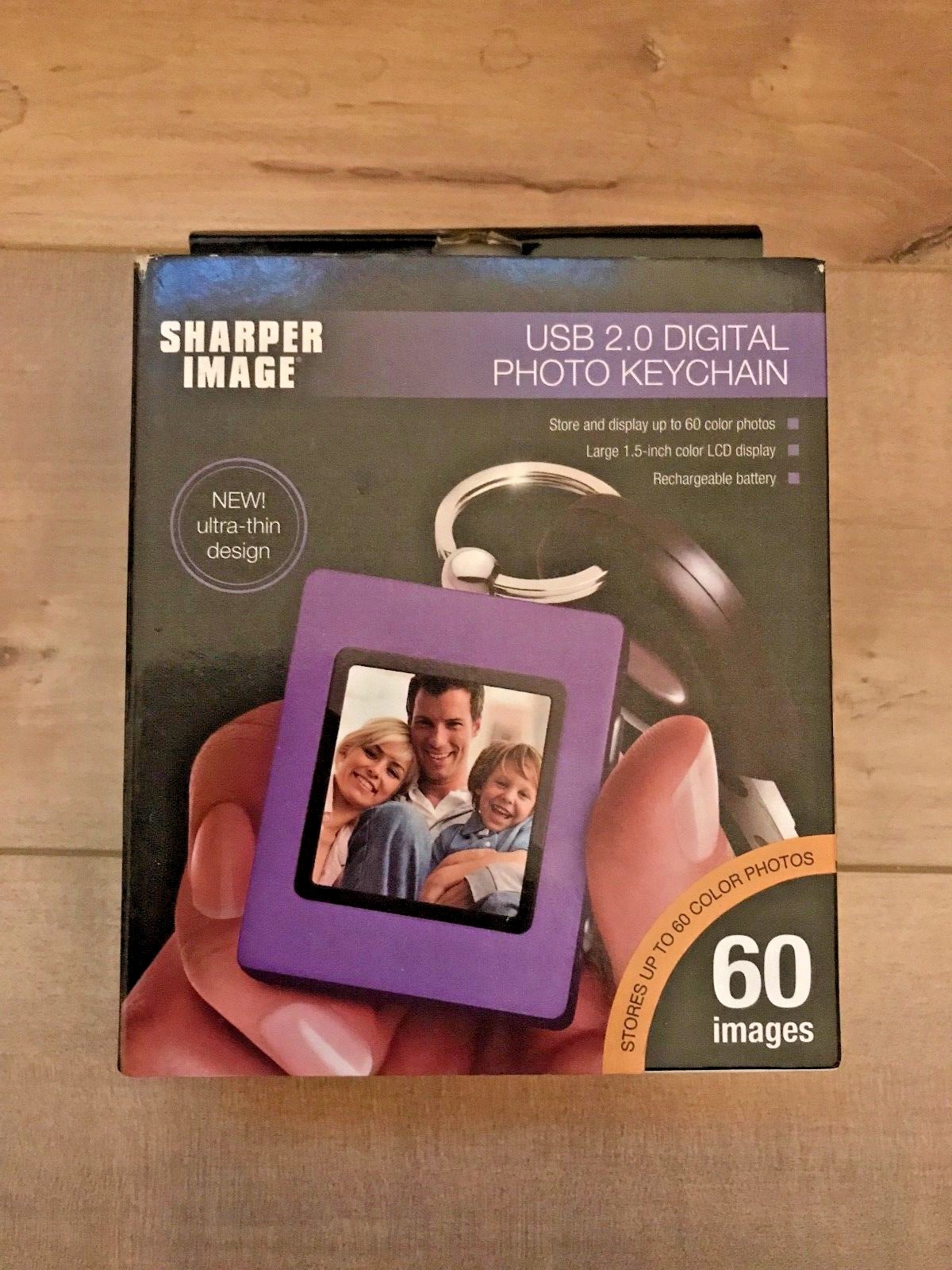 SHARPER IMAGE Ultra Thin USB 2.0 LCD Digital Photo 60 Image Keychain ...