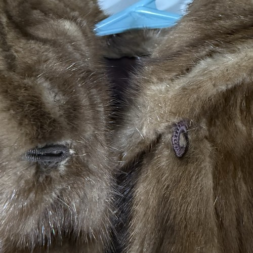 Vintage Brown Mink Fur Jacket Coat Womens Size XL Wide Cuffs Long ...
