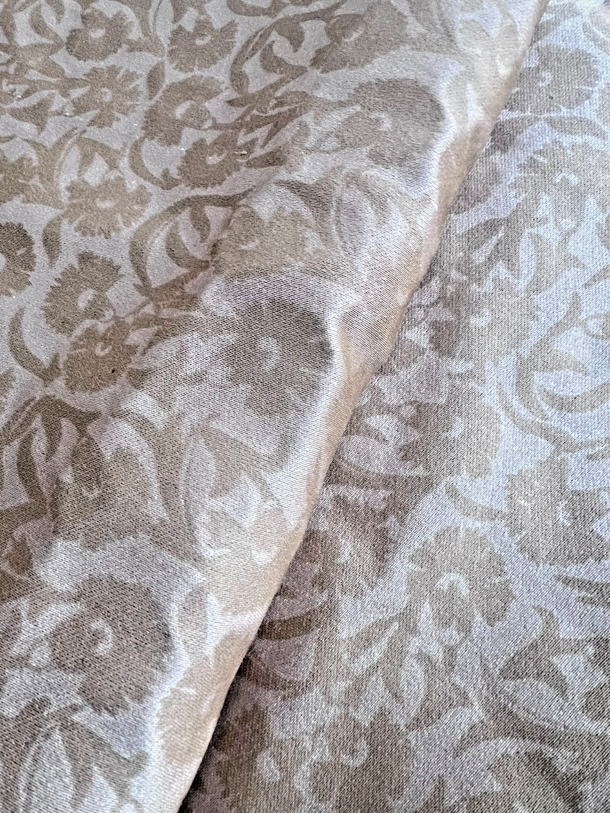 Hand Block Design on Heavy Cotton with a Sateen Finish, Aprox. 5 yards ...