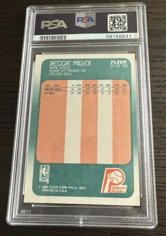 1988-89 Fleer #57 Reggie Miller Rookie Card – PSA Graded | eBay