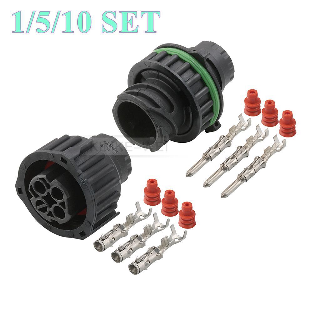 3 Pin AMP DIN 72585 Automotive Male Female Circular Connector Plug ...