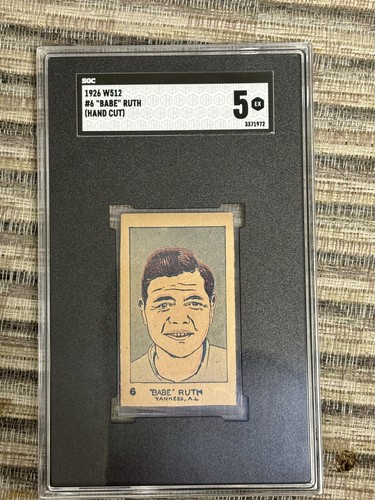 1926 W512 Babe Ruth #6 Graded SGC Hand Cut Card | eBay