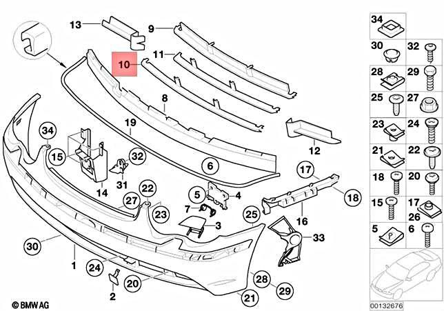 Genuine BMW E65 E66 E67 Sedan Front Bumper Open Center Grille OEM ...