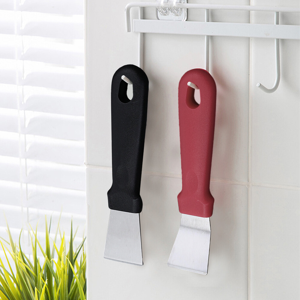 2pcs Plastic Handle Kitchen Efficient Cleaning Scraper Stainless Steel ...