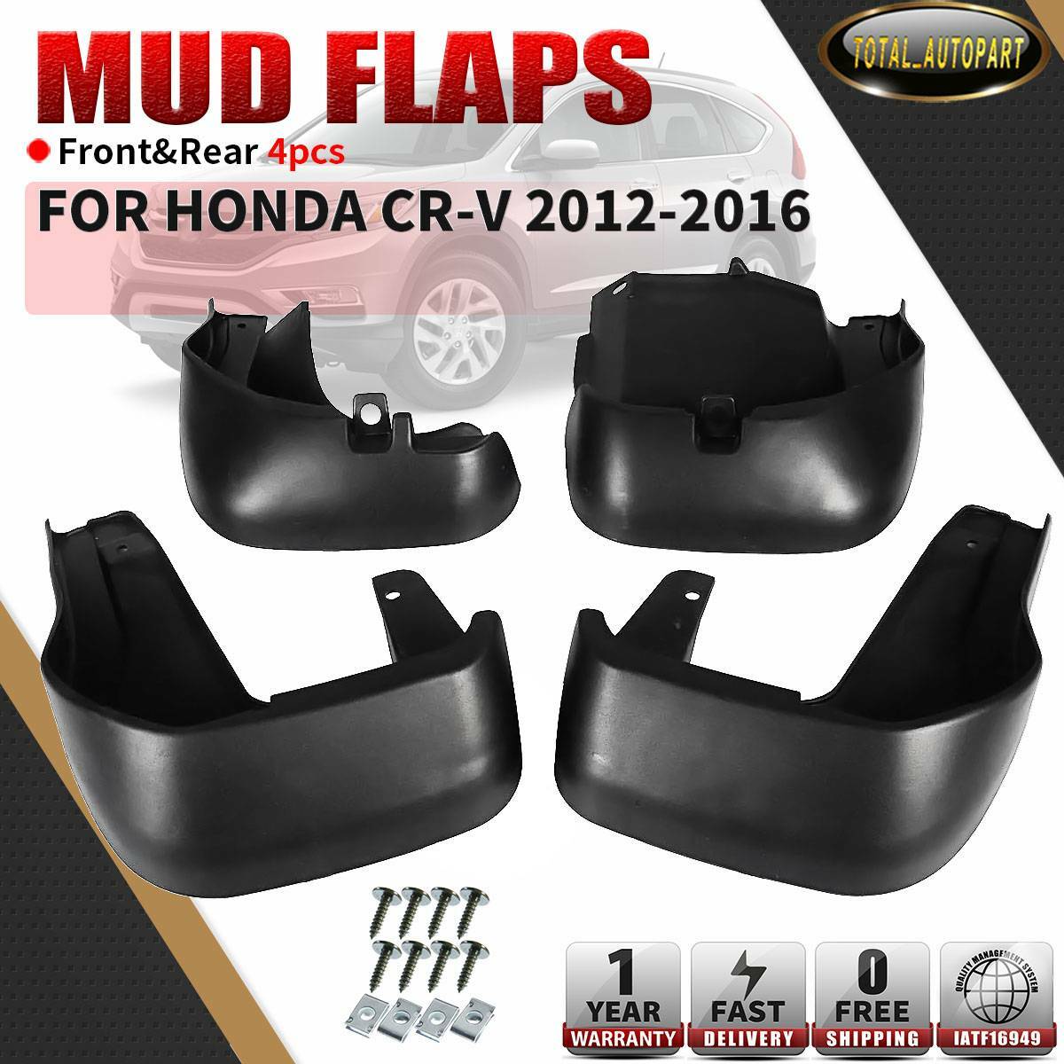 4PCS FRONT REAR Splash Guards Mud Flaps Mudguards for Honda CR-V CRV ...