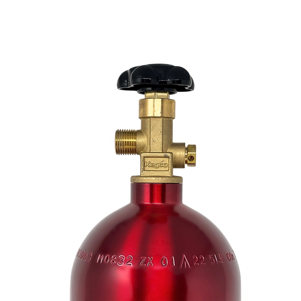 Kegco 5 lb. Aluminum Co2 Tank with Electric Red Epoxy Finish for ...