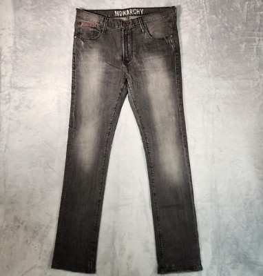 Monarchy Jeans Mens Size 34X34 Gray Straight Leg Denim Pants Dark Wash ...