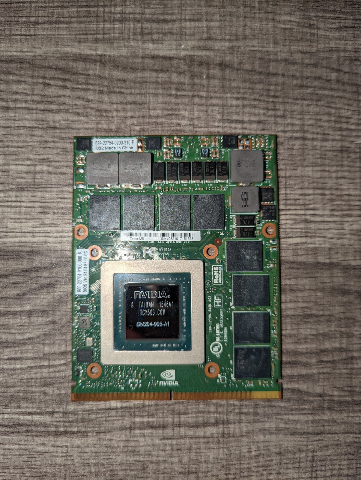 NVidia Tesla M6 8GB MXM 3.1 GPU Card - HP 806127-001/808409-001/805132 ...
