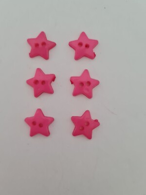 6 bright pink star shaped resin buttons 1 cm | eBay Australia