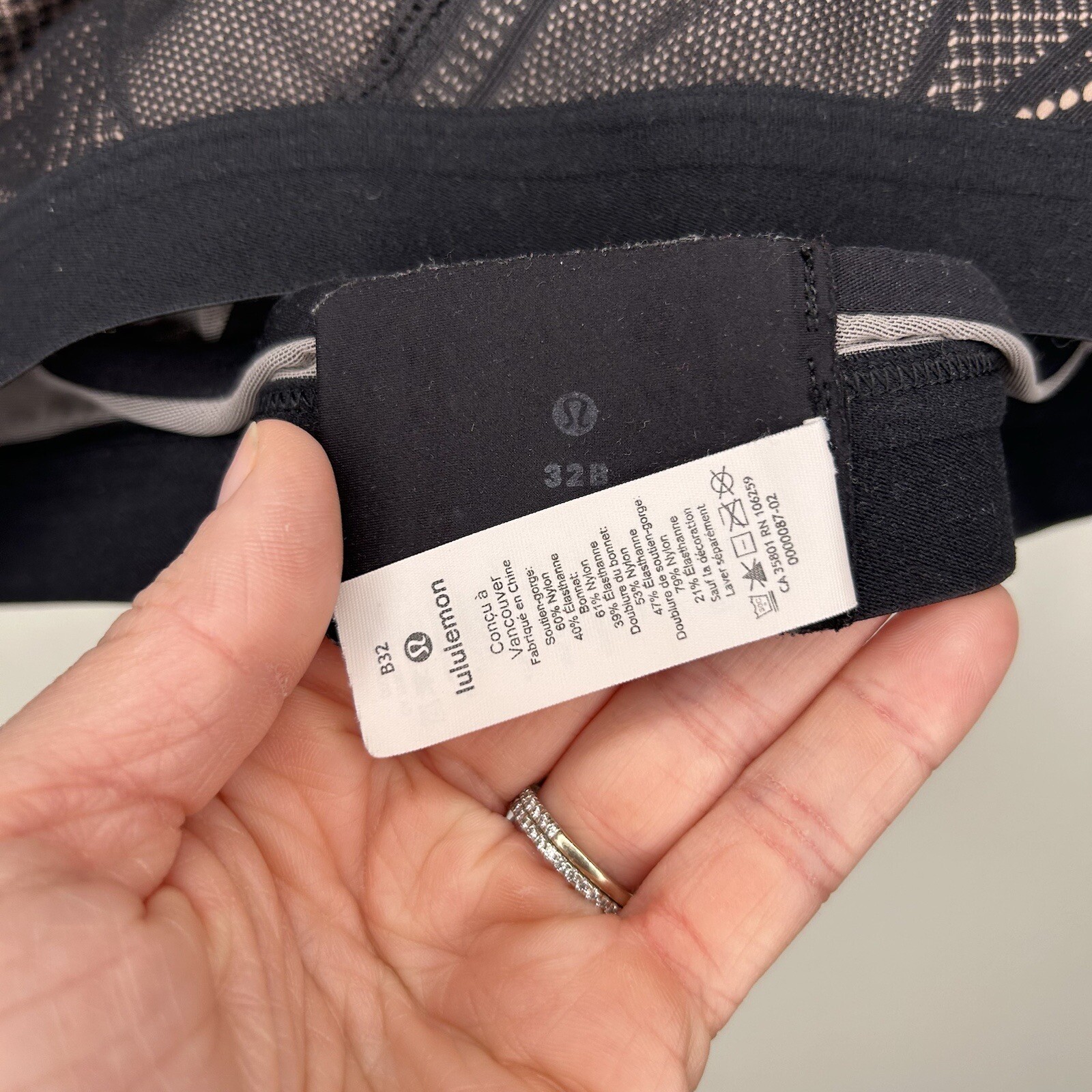 Lululemon Awake to Lace Bra Black Beige 32B | eBay