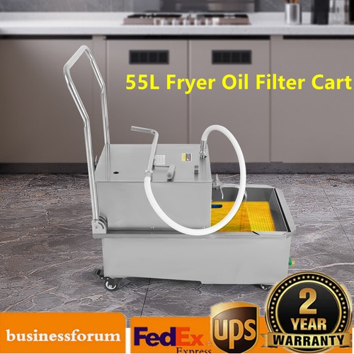 55L Fryer Oil Filter Cart Machine Commercial Kitchen Oil Filtration ...