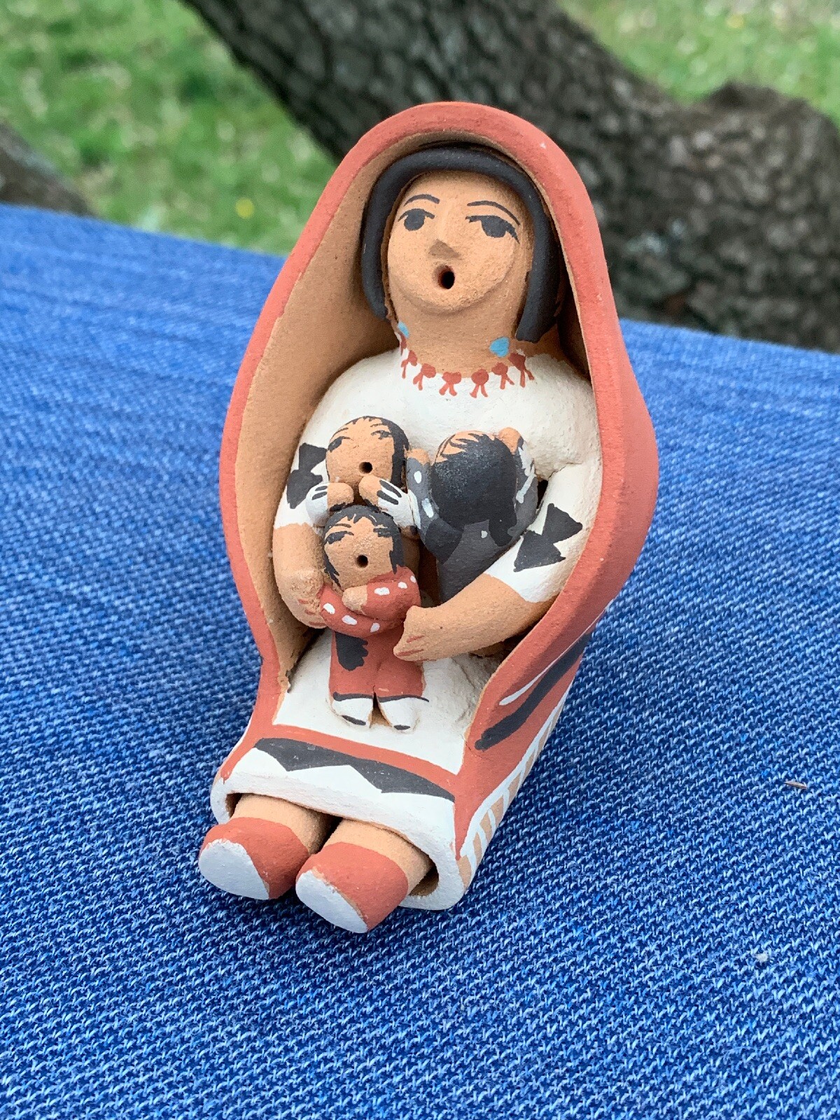 Loretto American Indian Pottery Kachina Doll Mother & Kids Jemez Pueblo ...