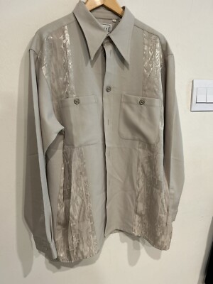 PRONTI COLLECTION BY PHITA Buttondown Mens Shirt Size XL Beige Long ...