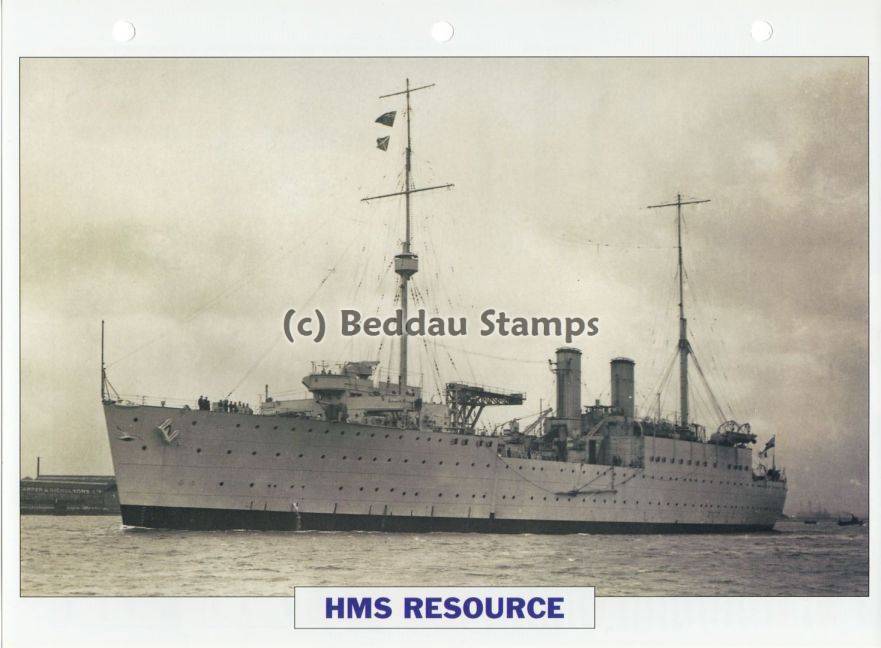 1928 HMS RESOURCE Auxiliary Support Ship / GB Warship Photograph Maxi ...