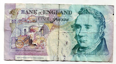 BANK OF ENGLAND 5 POUND NOTE 1990 UK QUEEN ELIZABETH - CIRCULATED | eBay