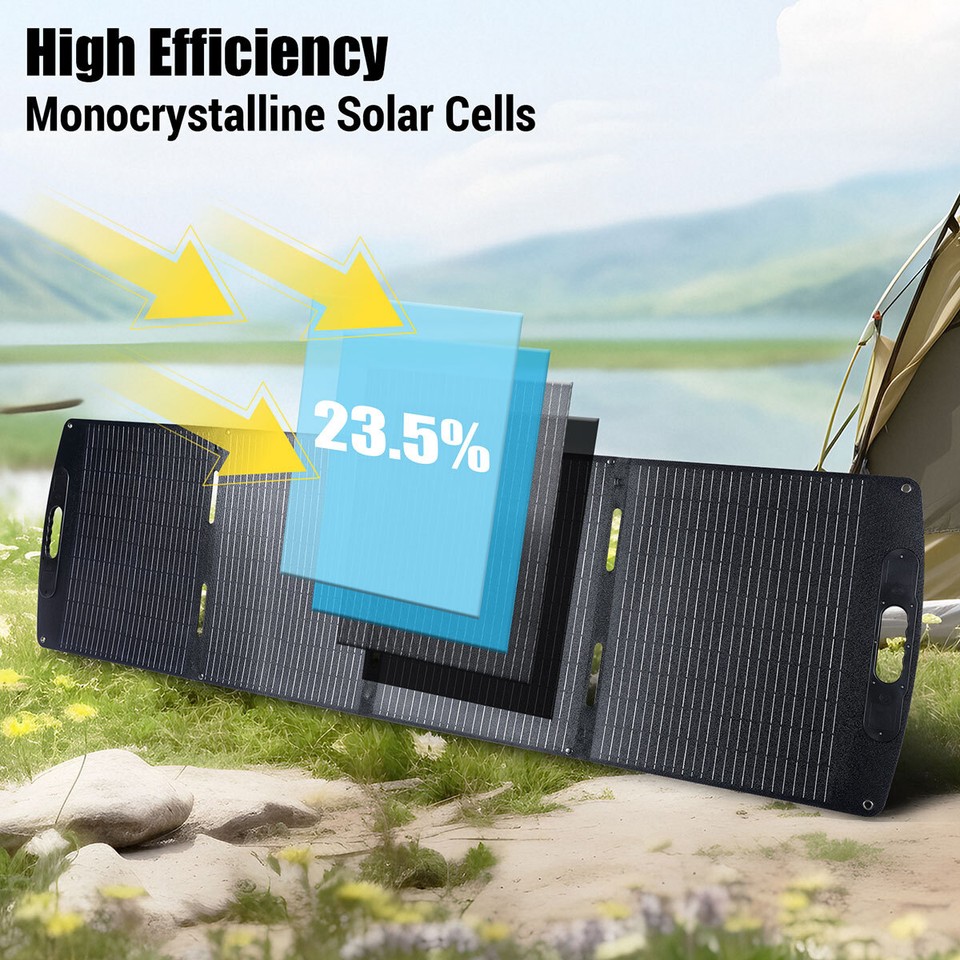 Portable Foldable Solar Panel Kit, Power Backup for Camping Off Grid ...