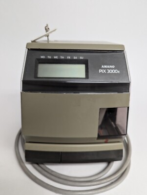 AMANO ELECTRONIC TIME RECORDER ELECTRONIC TIME PUNCH PIX-3000X With Key ...