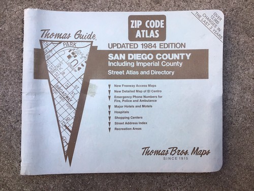 1984 - THOMAS BROTHERS MAPS - SAN DIEGO COUNTY STREET ATLAS & DIRECTORY ...