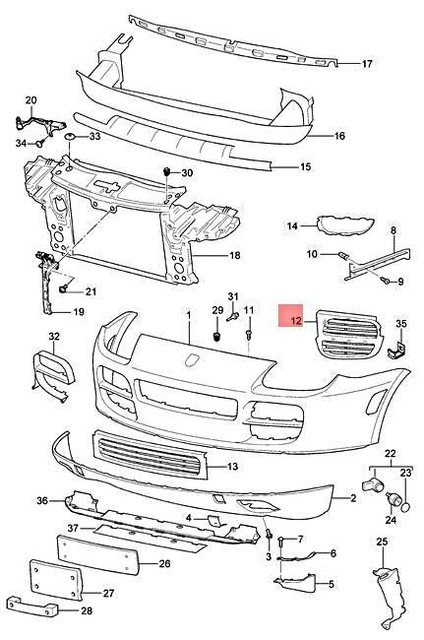 Genuine Porsche Cayenne 9pa Grille Left 95550568101 for sale online | eBay