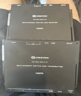 Crestron HD-RX-USB-2000-C Receiver + HD-TX-USB-2000-C Transmitter w/ AC ...