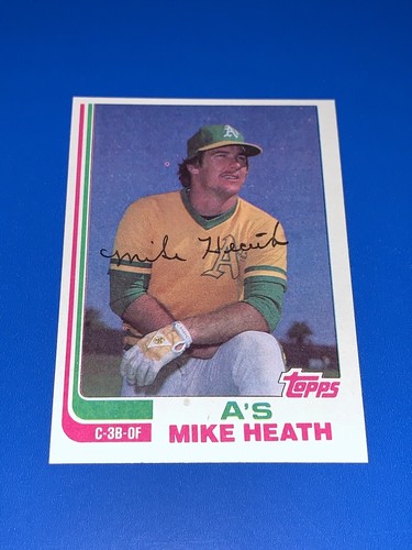 1982 Topps Mike Heath Baseball Card Oakland Athletics #318 Set Break NM ...