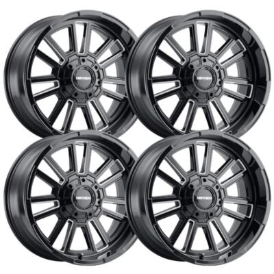 (Set-4) Mayhem Apollo 20x9 8x165.1 18mm Black Milled Wheels Rims 20 ...