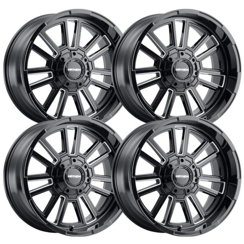 (Set-4) Mayhem Apollo 20x9 8x165.1 18mm Black Milled Wheels Rims 20 ...