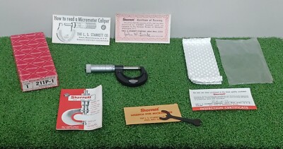 Starrett 211P-1 Rounded Anvil Micrometer 0-1" Range USA NOS! | eBay