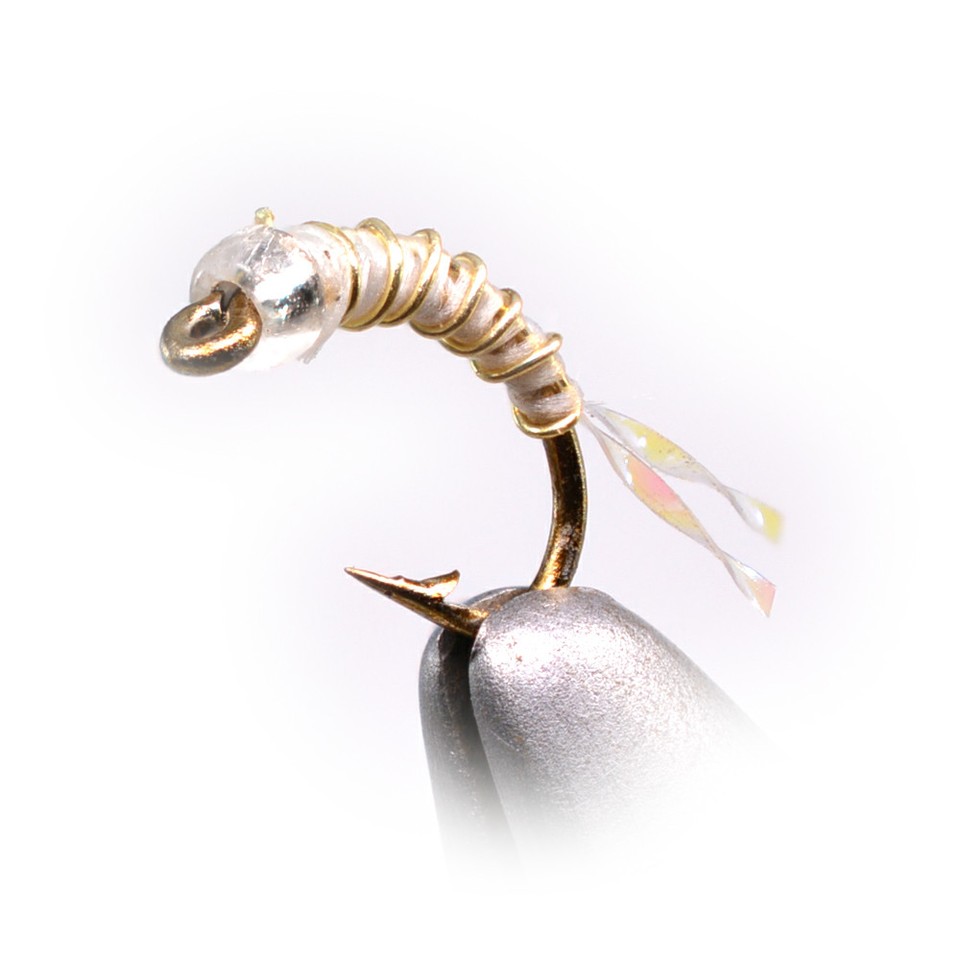 Glass Bead Zebra White Nymph Midge Fly Mustad Signature Hooks - 12 ...