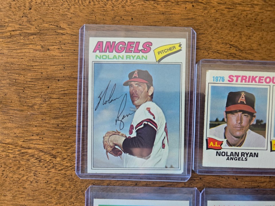 Nolan Ryan (6) baseball card lot 1977, 78 and 79 Topps w Leaders Cards ...