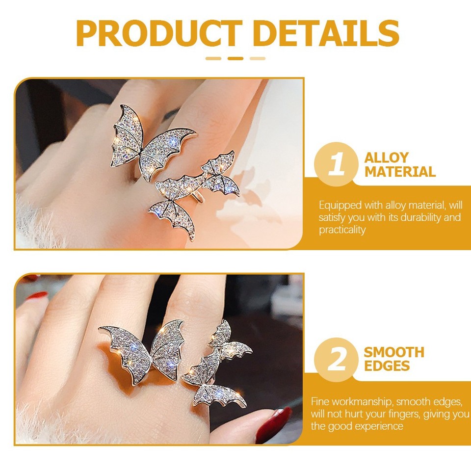 2 Count Girls Butterfly Women Gift Butterflies Rings | eBay UK
