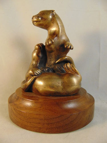 Rare 1989 Mary Regat “Spring Fever” Otters Playing 5" Bronze Sculpture ...