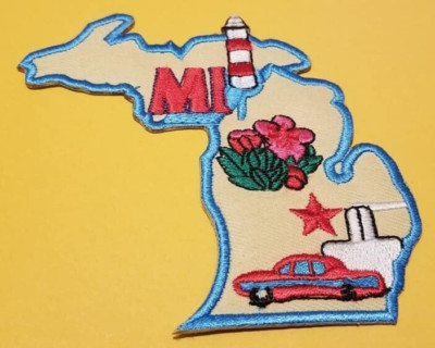 MICHIGAN Embroidered Magnet Style Embroidered Patch approx 3.5x4" | eBay