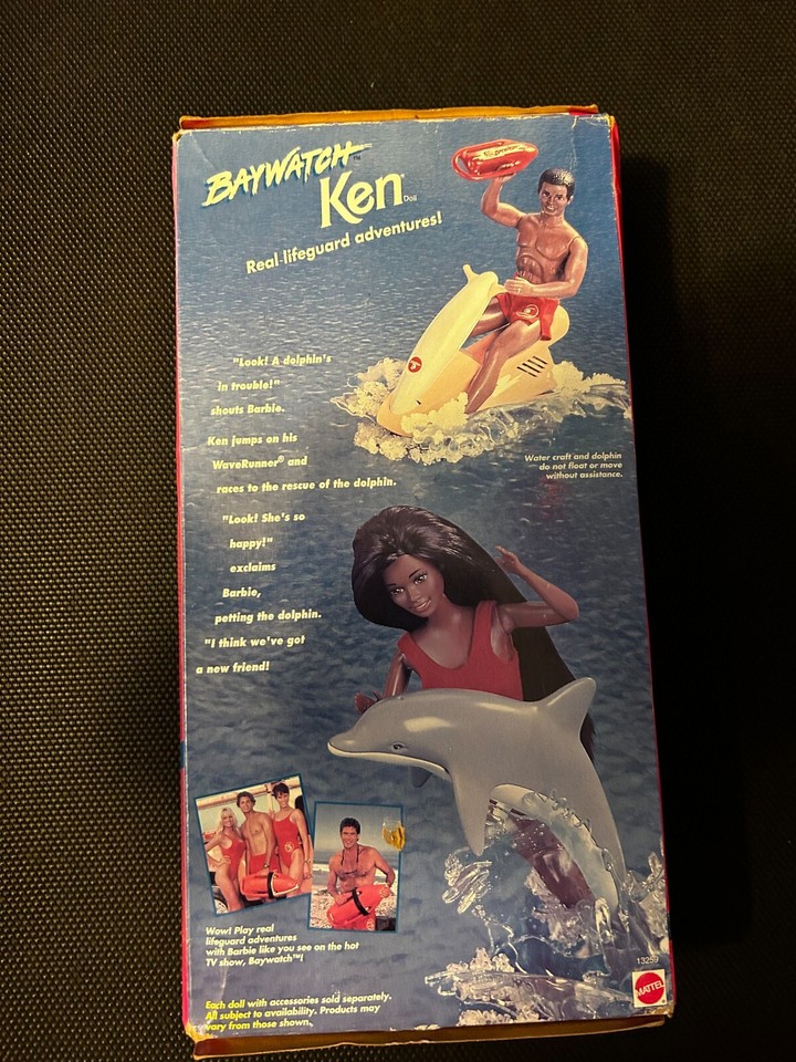Baywatch African American Ken w/ Wave Runner Barbie Doll 1994 Mattel | eBay