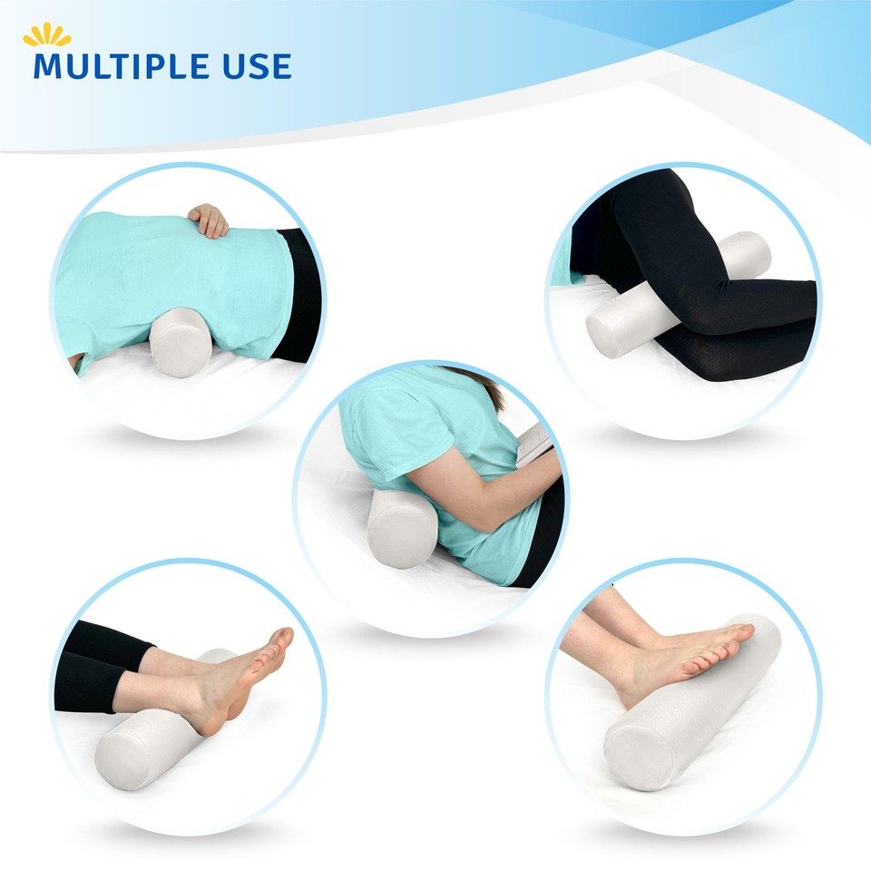 Cervical Neck Roll Pillow Memory Foam Cylinder Neck Support for ...
