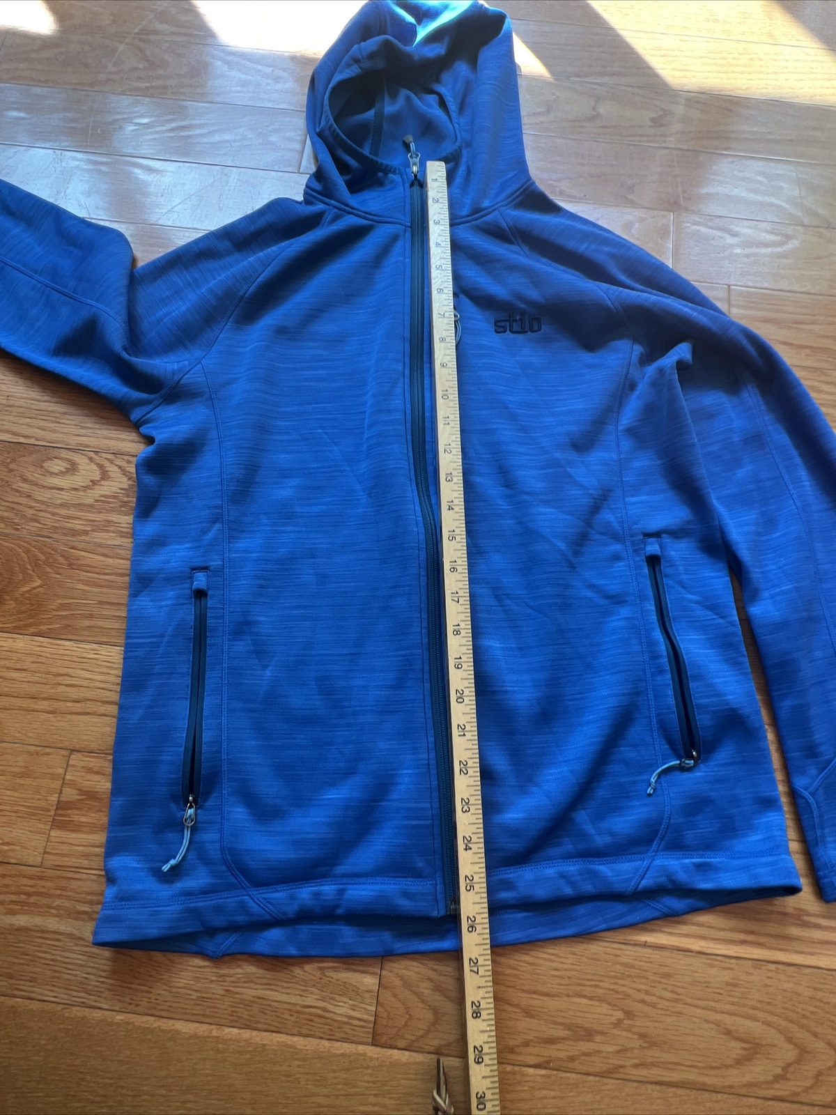STIO Mens Hooded Full Zip Blue Jacket Size medium Jackson Hole WY | eBay